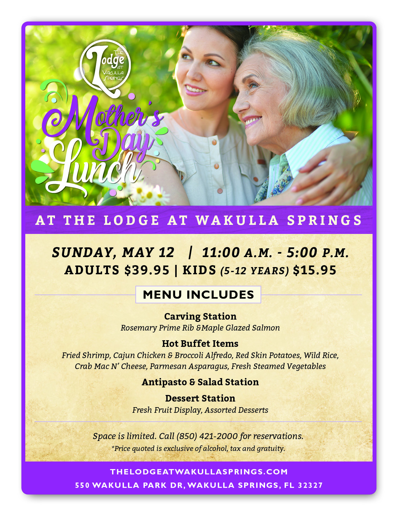 Mother's Day Lunch - The Lodge at Wakulla Springs