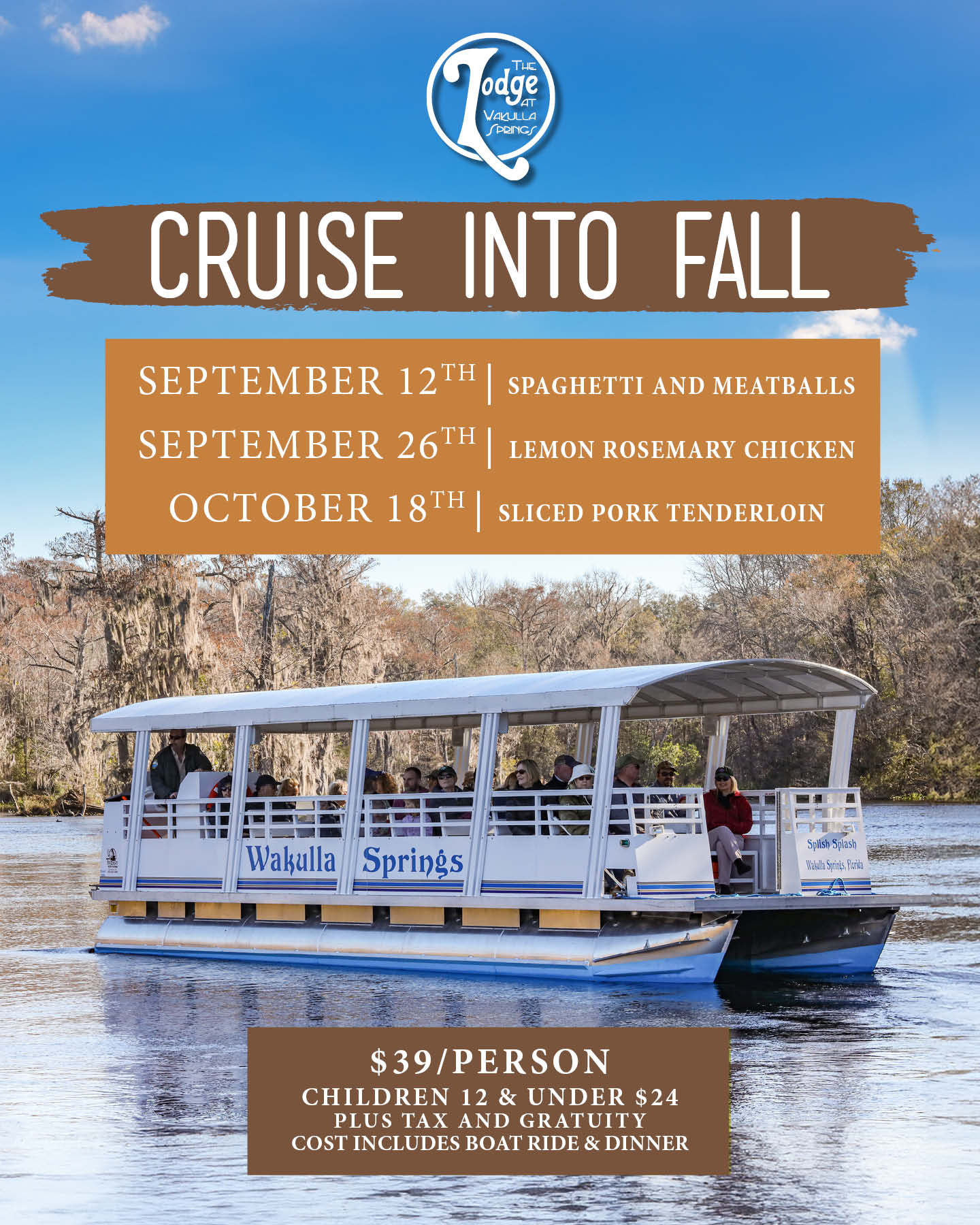 Fall Dinner Boat Cruise - The Lodge at Wakulla Springs
